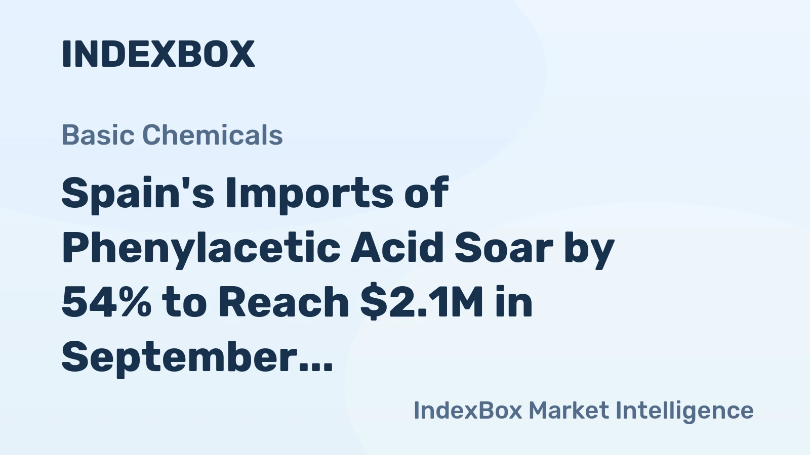 Spain's Imports of Phenylacetic Acid Soar by 54% to Reach $2.1M in September 2023