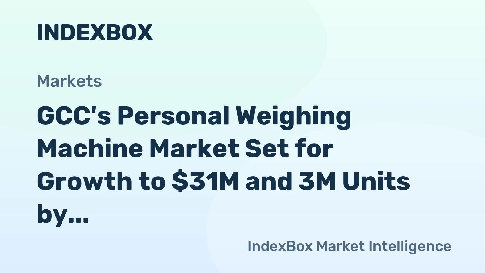 GCC's Personal Weighing Machine Market Set for Growth to $31M and 3M Units by 2035