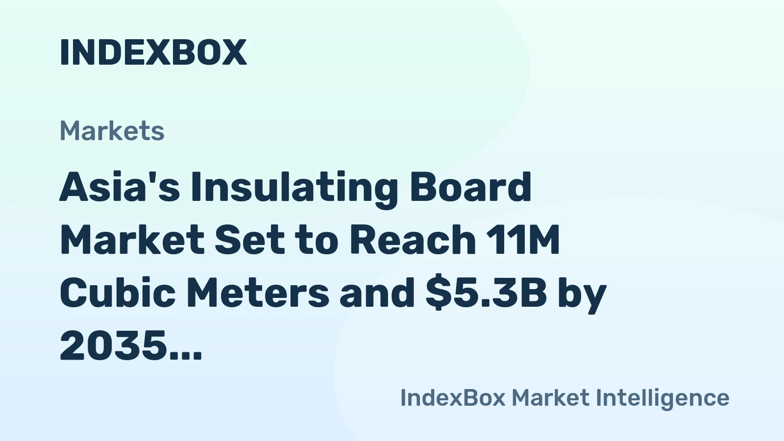 Asia's Insulating Board Market Set to Reach 11M Cubic Meters and $5.3B by 2035