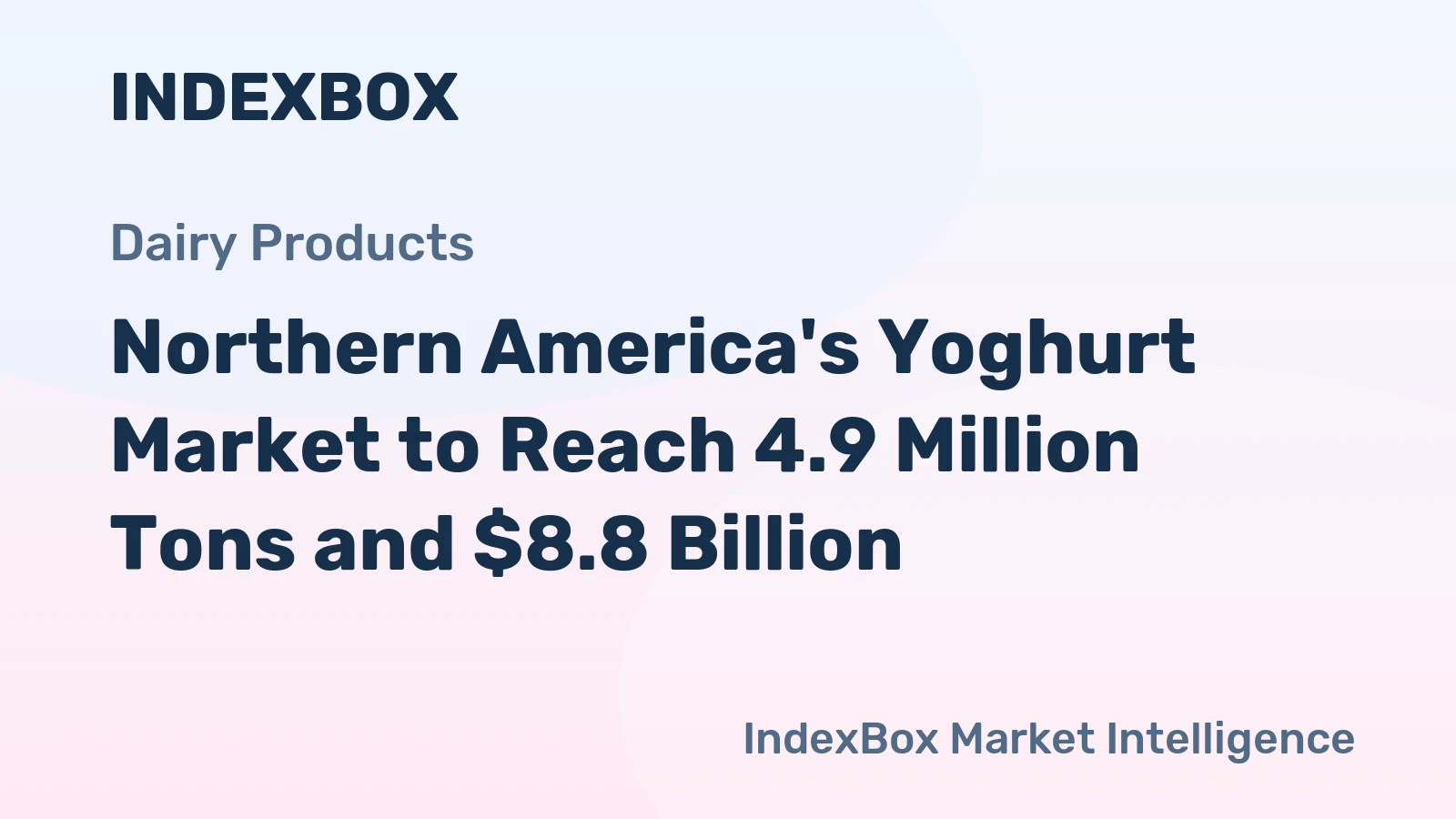 Northern America's Yoghurt Market to Reach 4.9 Million Tons and $8.8 Billion