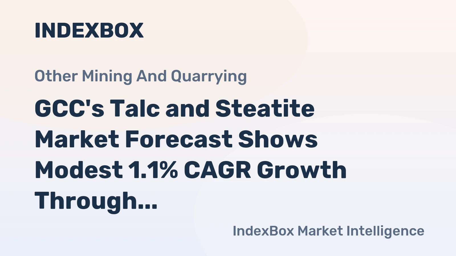 GCC's Talc and Steatite Market Forecast Shows Modest 1.1% CAGR Growth Through 2035