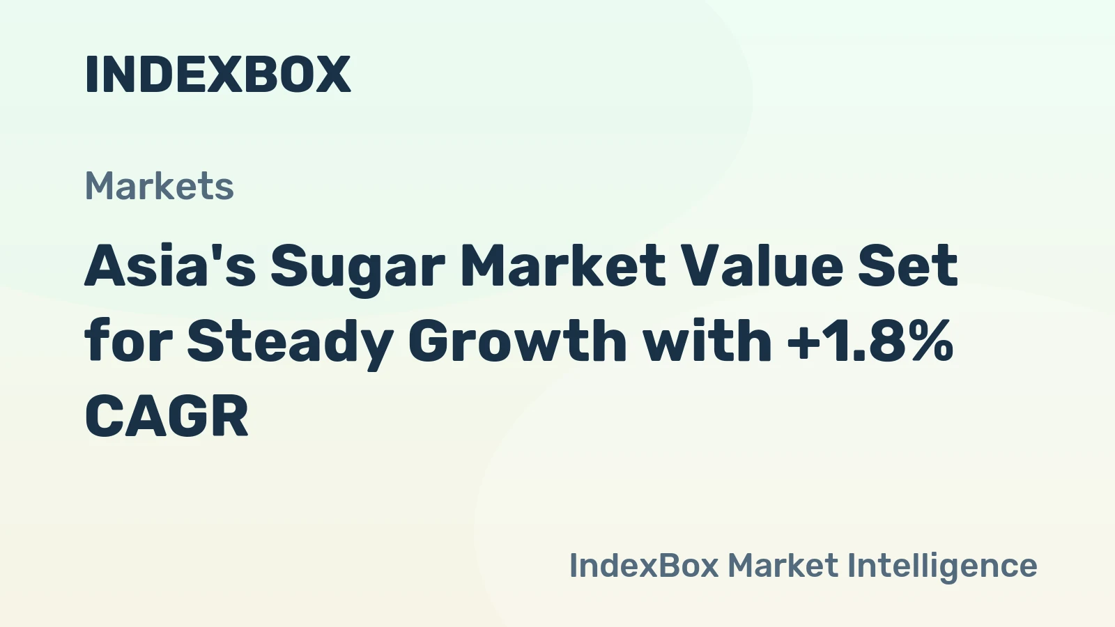 Asia's Sugar Market Value Set for Steady Growth with +1.8% CAGR