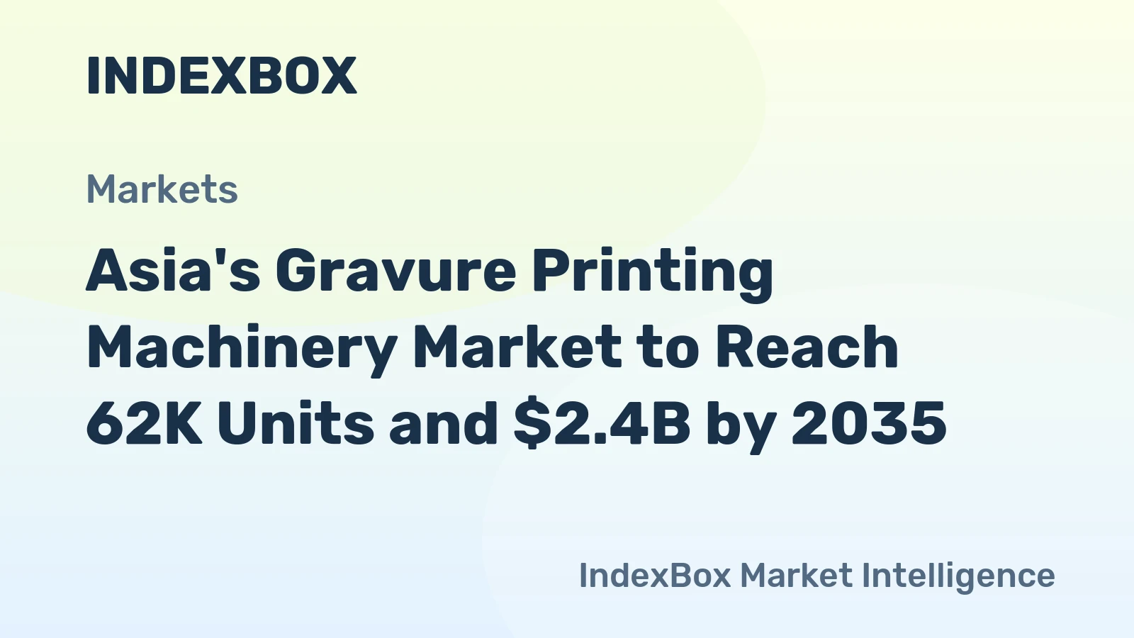 Asia's Gravure Printing Machinery Market to Reach 62K Units and $2.4B by 2035