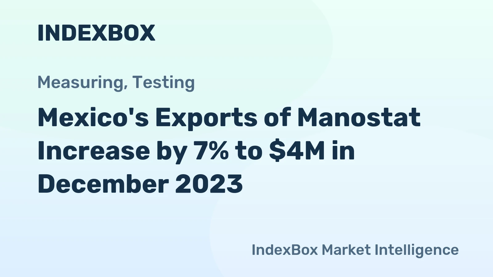 Mexico's Exports of Manostat Increase by 7% to $4M in December 2023