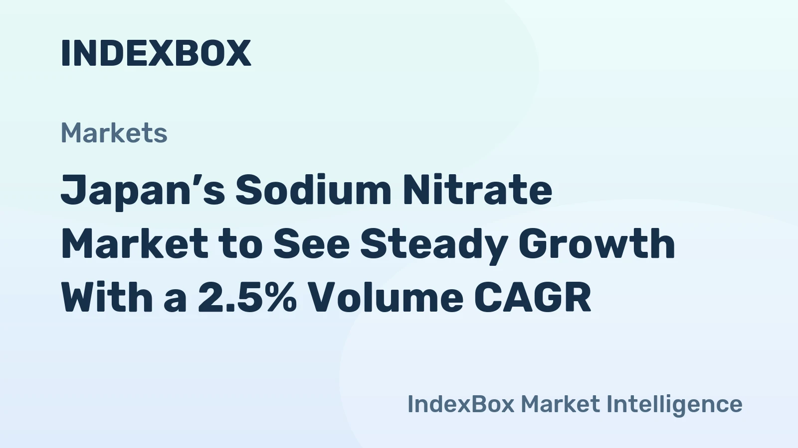 Japan’s Sodium Nitrate Market to See Steady Growth With a 2.5% Volume CAGR
