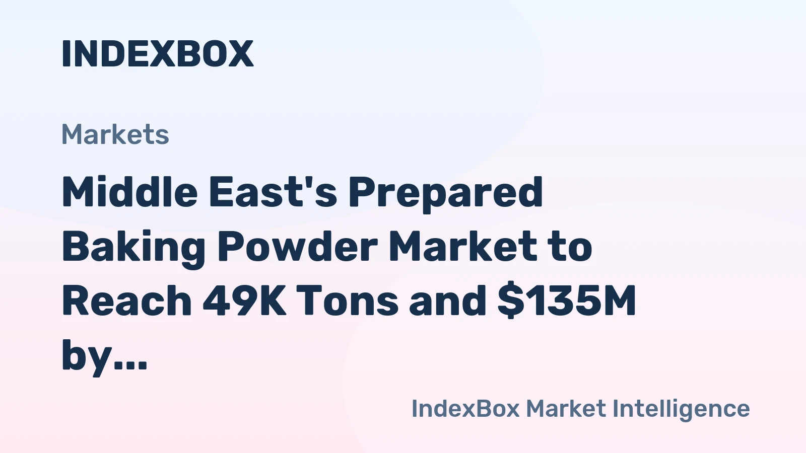 Middle East's Prepared Baking Powder Market to Reach 49K Tons and $135M by 2035