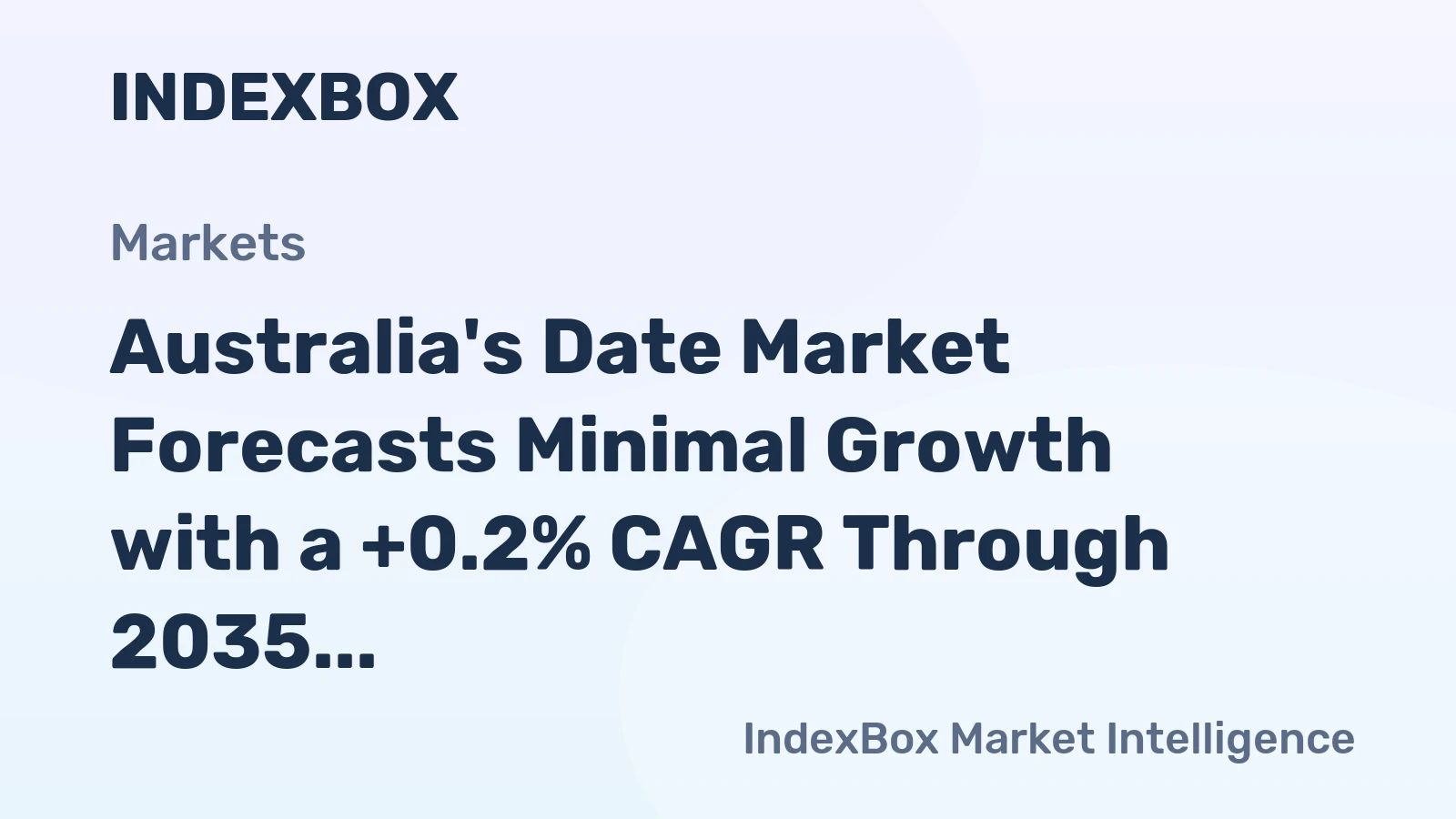 Australia's Date Market Forecasts Minimal Growth with a +0.2% CAGR Through 2035