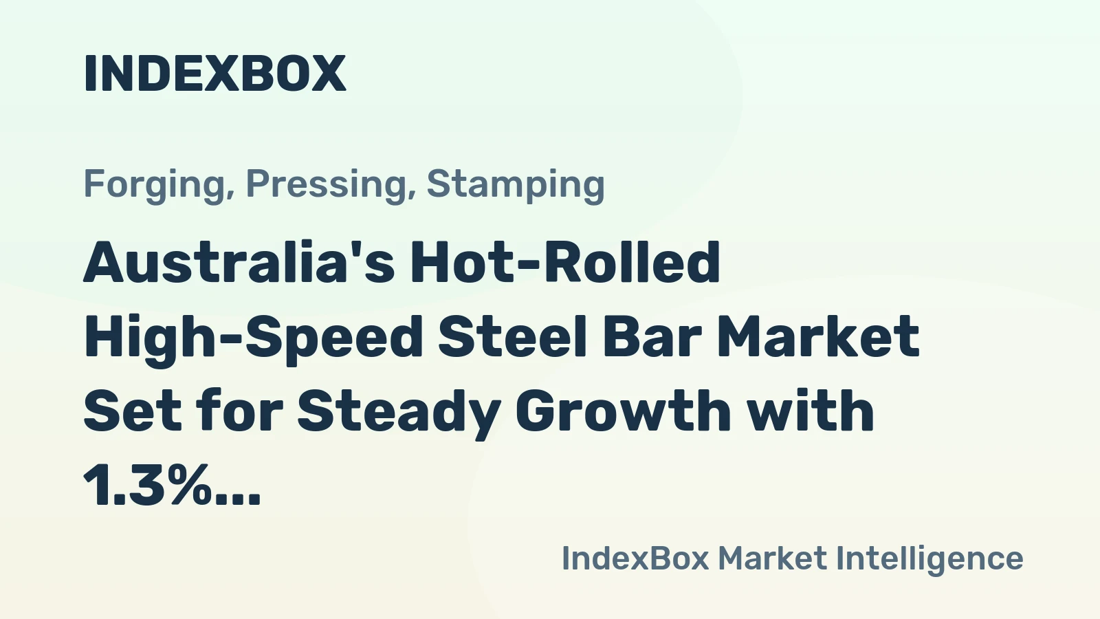 Australia's Hot-Rolled High-Speed Steel Bar Market Set for Steady Growth with 1.3% CAGR