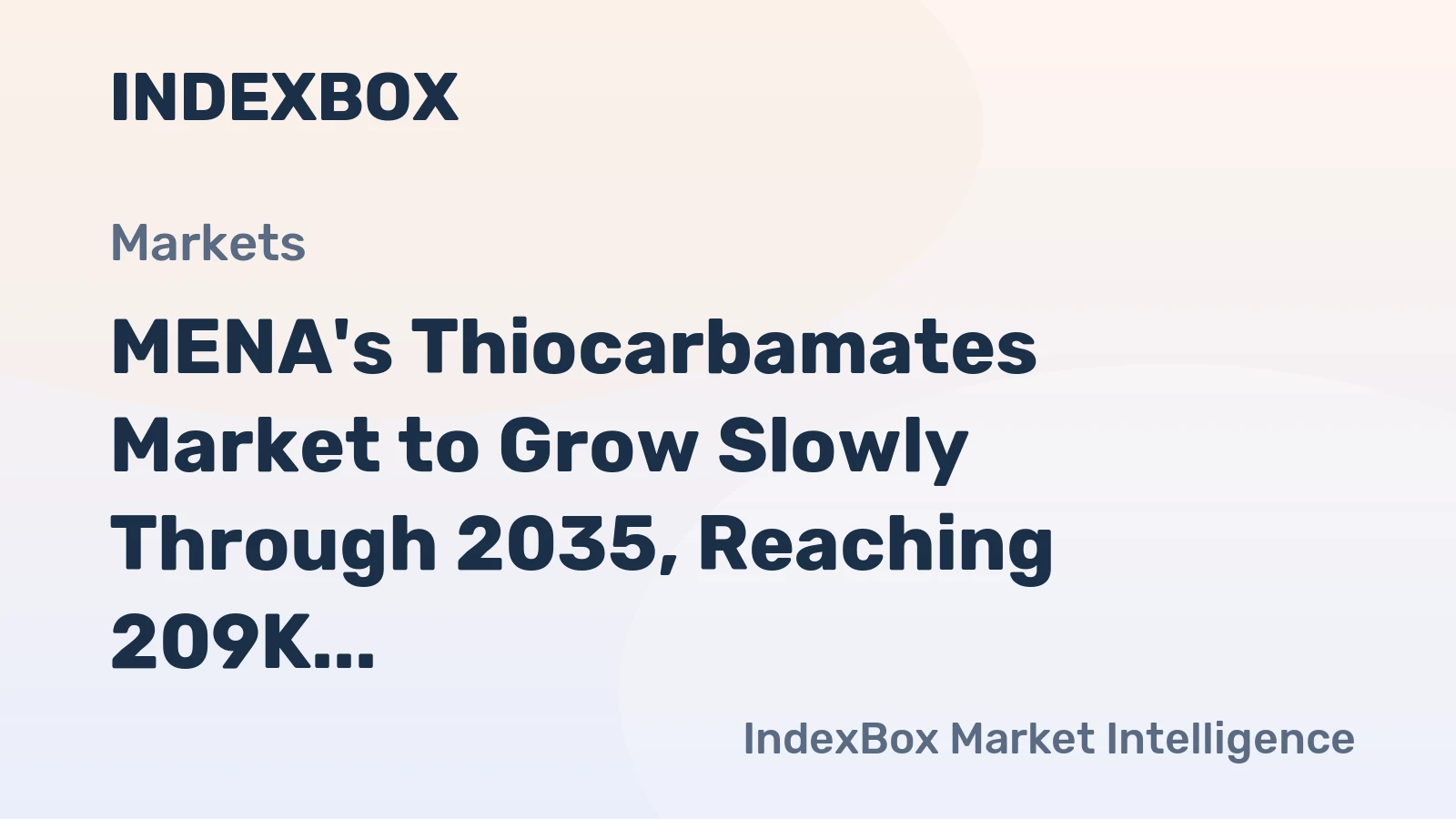MENA's Thiocarbamates Market to Grow Slowly Through 2035, Reaching 209K tons and $661M in Value