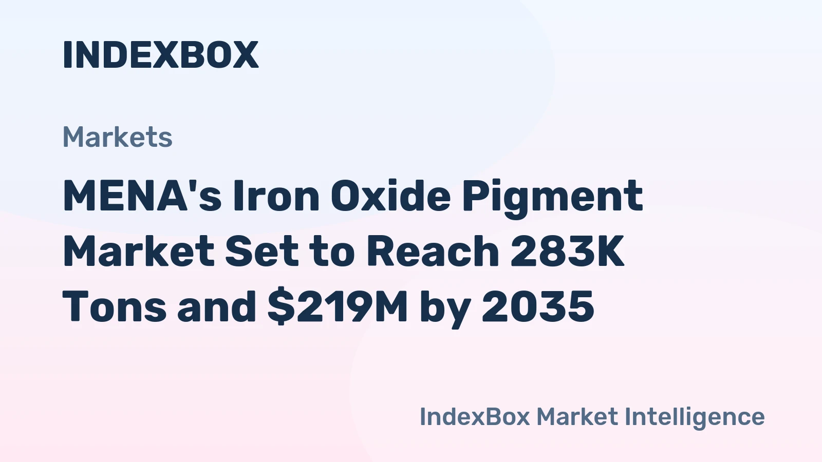 MENA's Iron Oxide Pigment Market Set to Reach 283K Tons and $219M by 2035