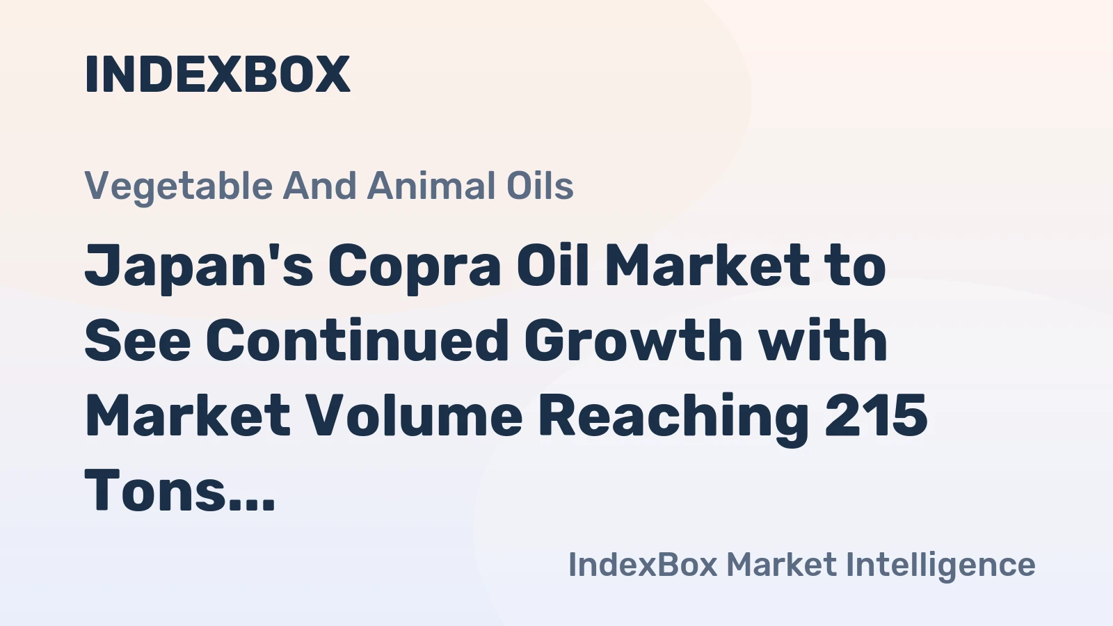 Japan's Copra Oil Market to See Continued Growth with Market Volume Reaching 215 Tons by 2035