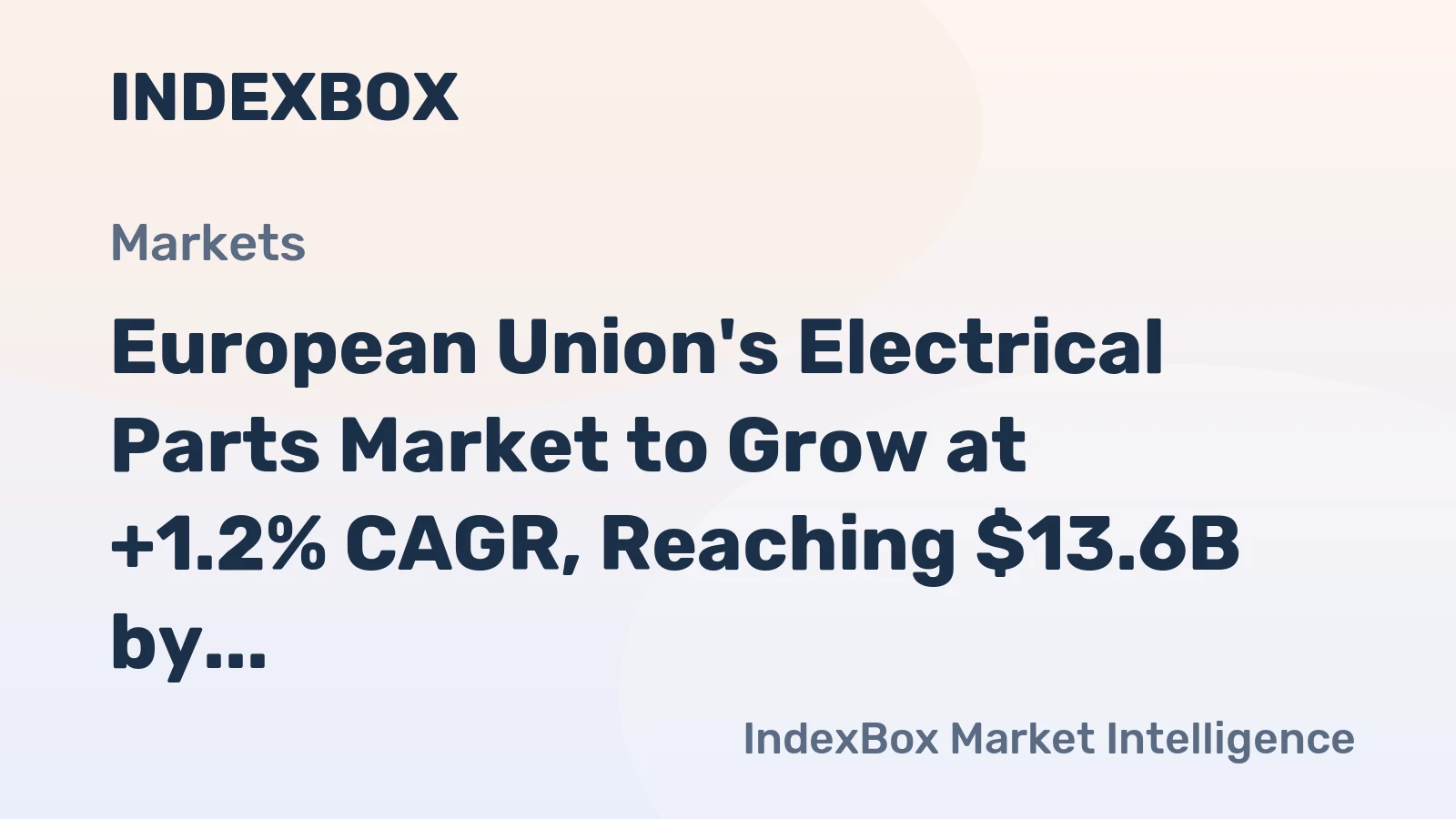 European Union's Electrical Parts Market to Grow at +1.2% CAGR, Reaching $13.6B by 2035