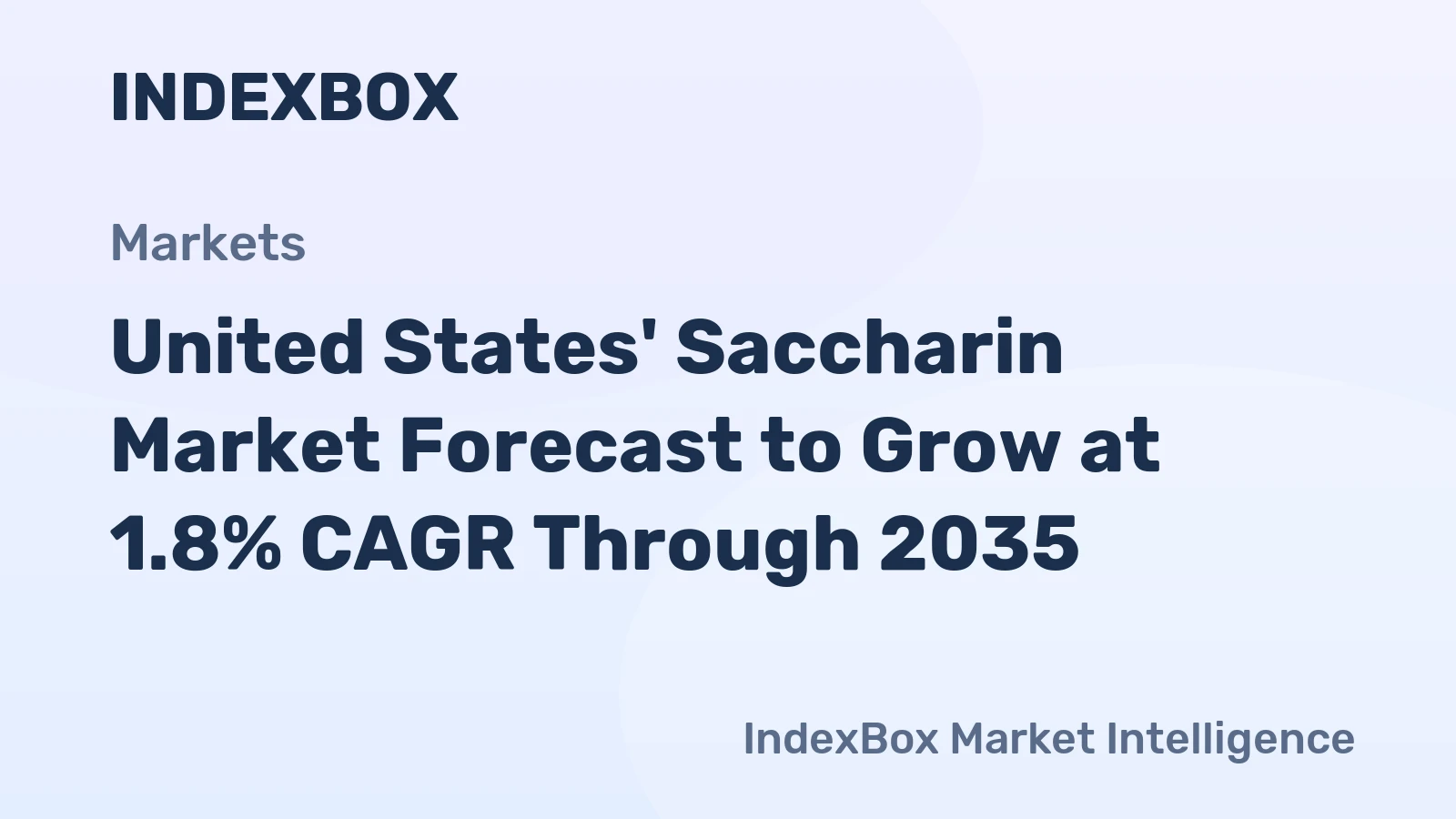 United States' Saccharin Market Forecast to Grow at 1.8% CAGR Through 2035