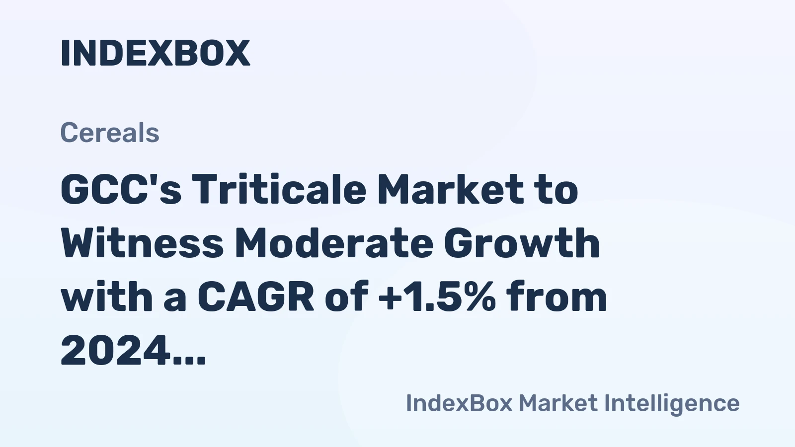 GCC's Triticale Market to Witness Moderate Growth with a CAGR of +1.5% from 2024 to 2035