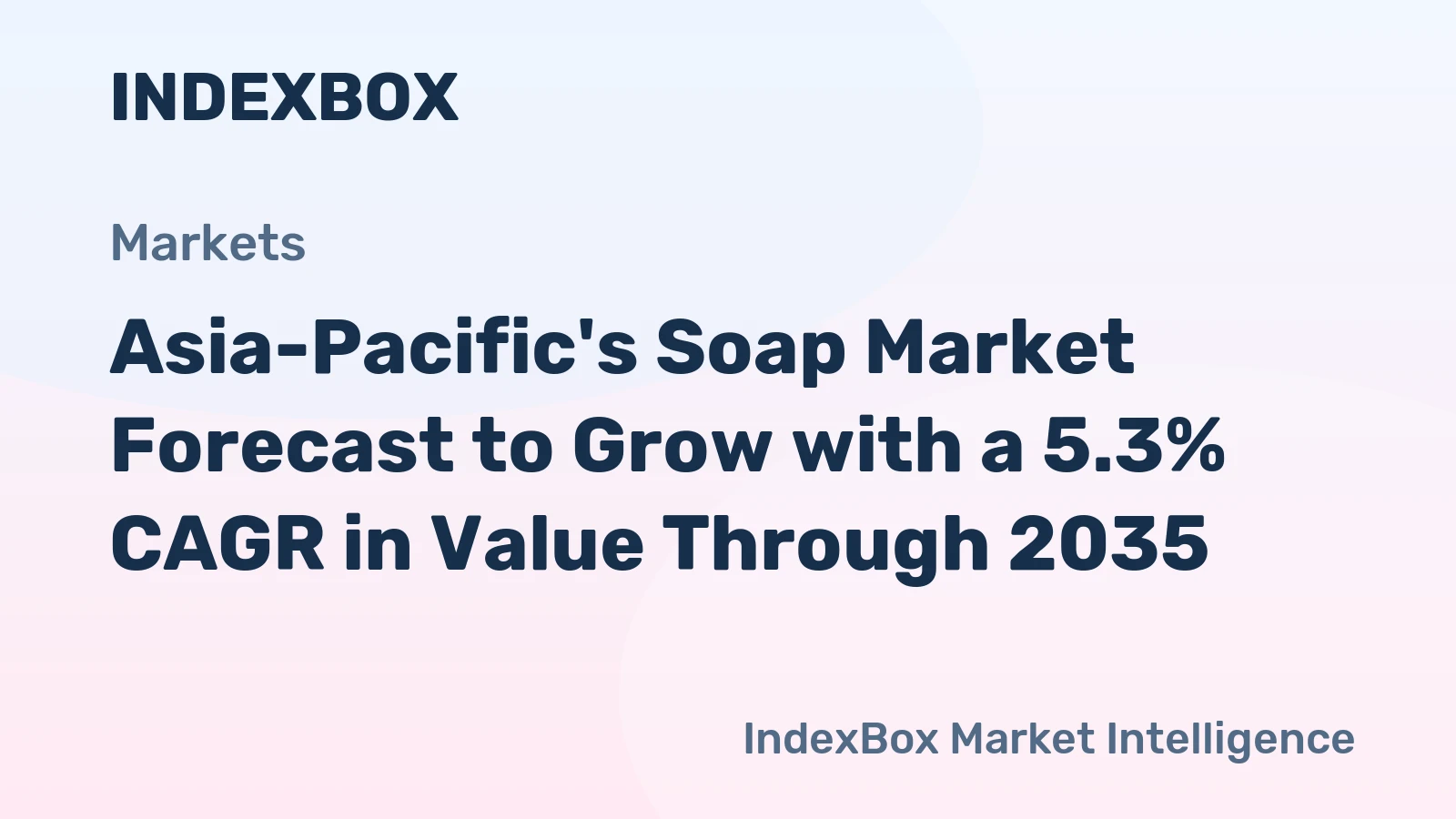 Asia-Pacific's Soap Market Forecast to Grow with a 5.3% CAGR in Value Through 2035