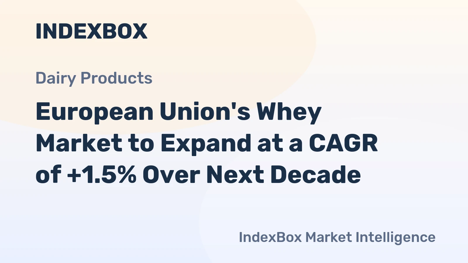 European Union's Whey Market to Expand at a CAGR of +1.5% Over Next Decade