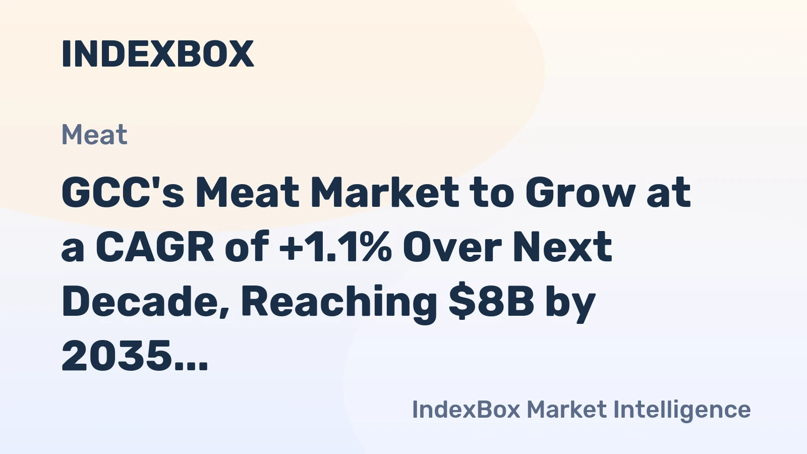 GCC's Meat Market to Grow at a CAGR of +1.1% Over Next Decade, Reaching $8B by 2035