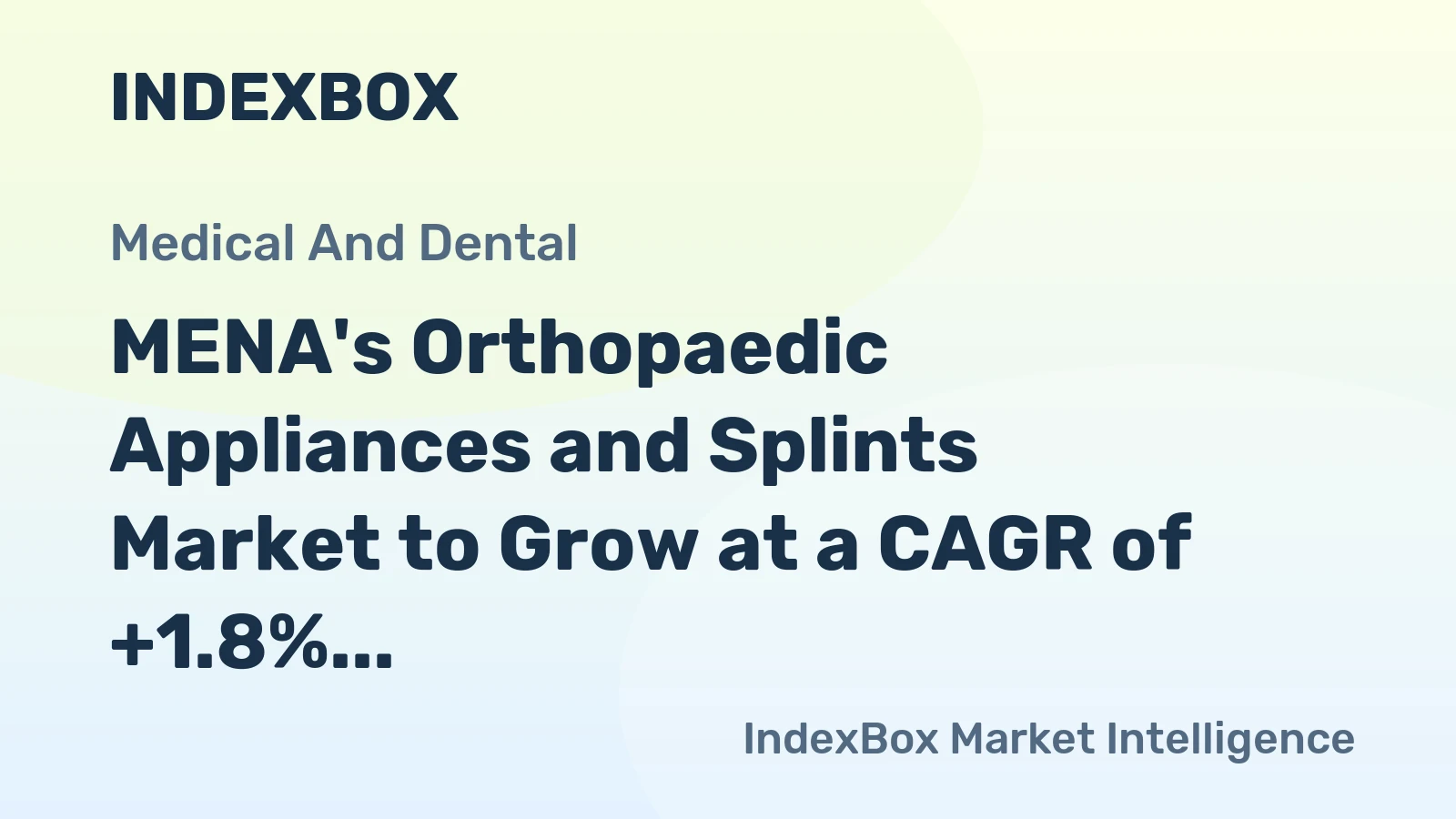 MENA's Orthopaedic Appliances and Splints Market to Grow at a CAGR of +1.8% from 2024 to 2035