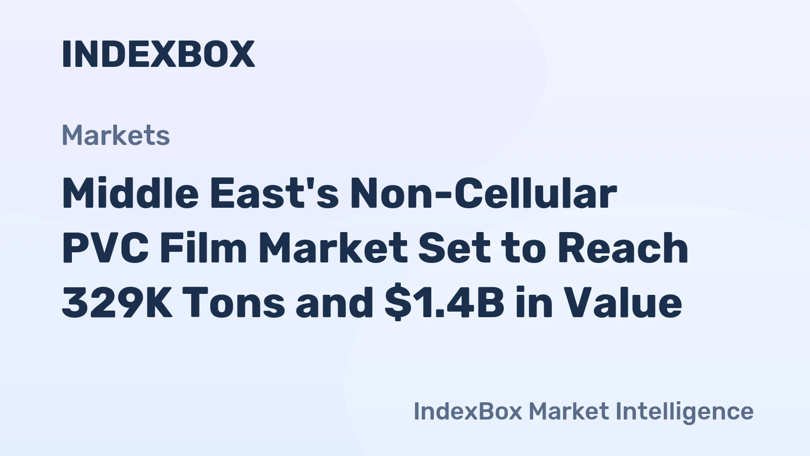 Middle East's Non-Cellular PVC Film Market Set to Reach 329K Tons and $1.4B in Value