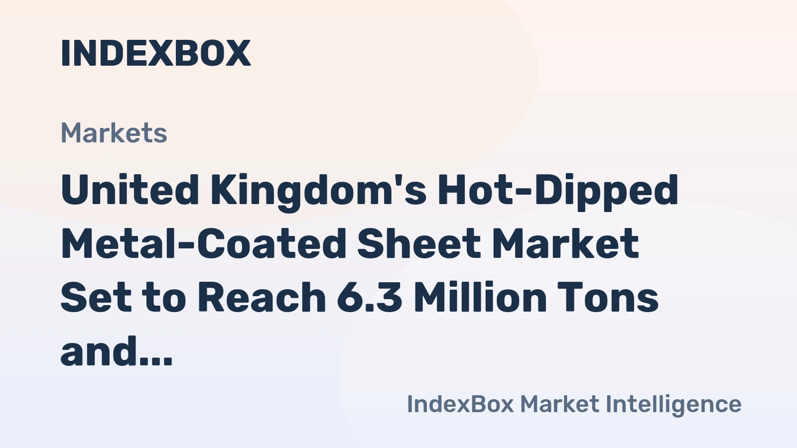 United Kingdom's Hot-Dipped Metal-Coated Sheet Market Set to Reach 6.3 Million Tons and $8.1 Billion by 2035