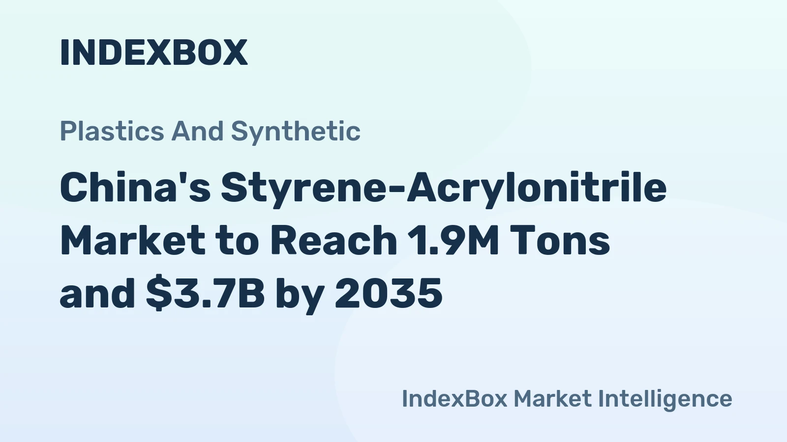China's Styrene-Acrylonitrile Market to Reach 1.9M Tons and $3.7B by 2035