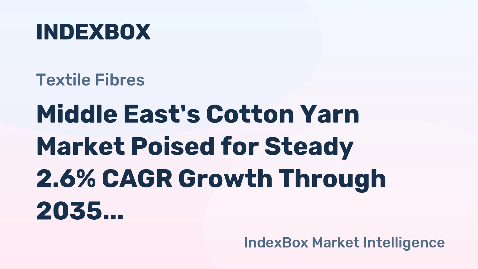 Middle East's Cotton Yarn Market Poised for Steady 2.6% CAGR Growth Through 2035