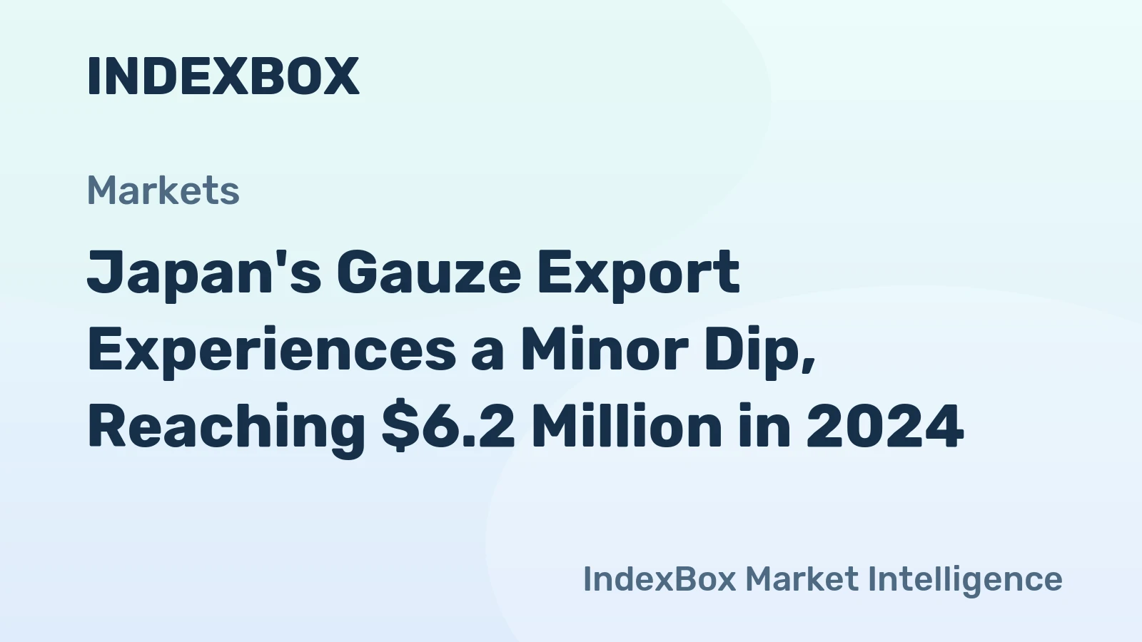 Japan's Gauze Export Experiences a Minor Dip, Reaching $6.2 Million in 2024