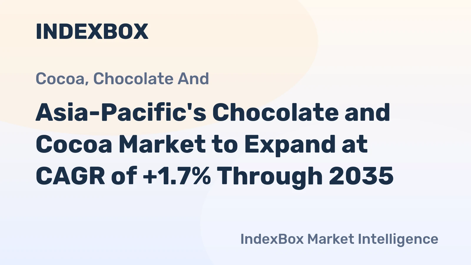 Asia-Pacific's Chocolate and Cocoa Market to Expand at CAGR of +1.7% Through 2035
