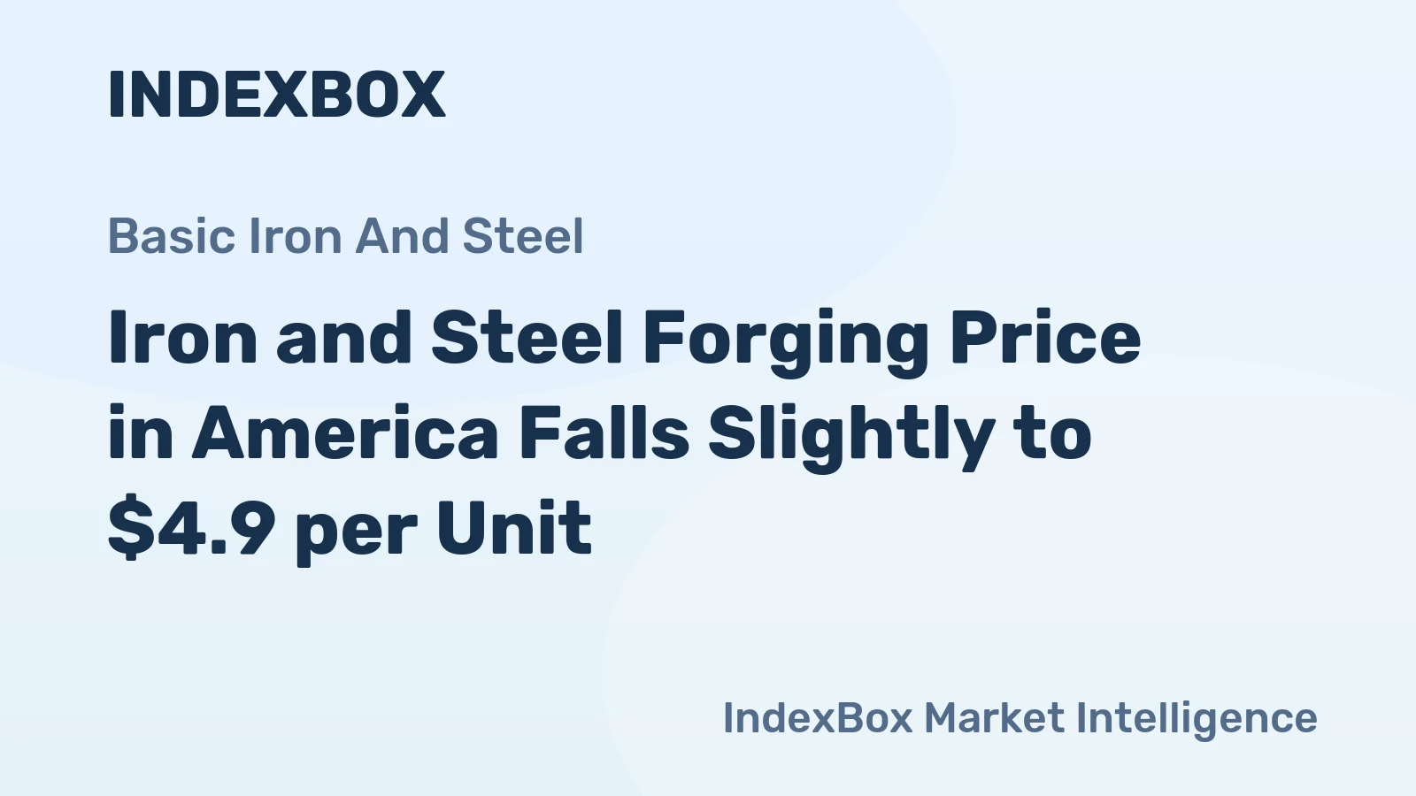 Iron and Steel Forging Price in America Falls Slightly to $4.9 per Unit