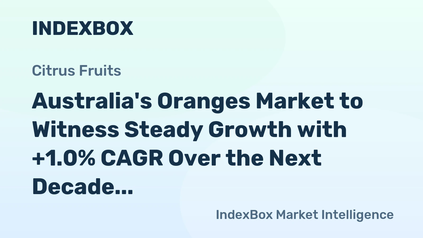 Australia's Oranges Market to Witness Steady Growth with +1.0% CAGR Over the Next Decade, Reaching $397M by 2035