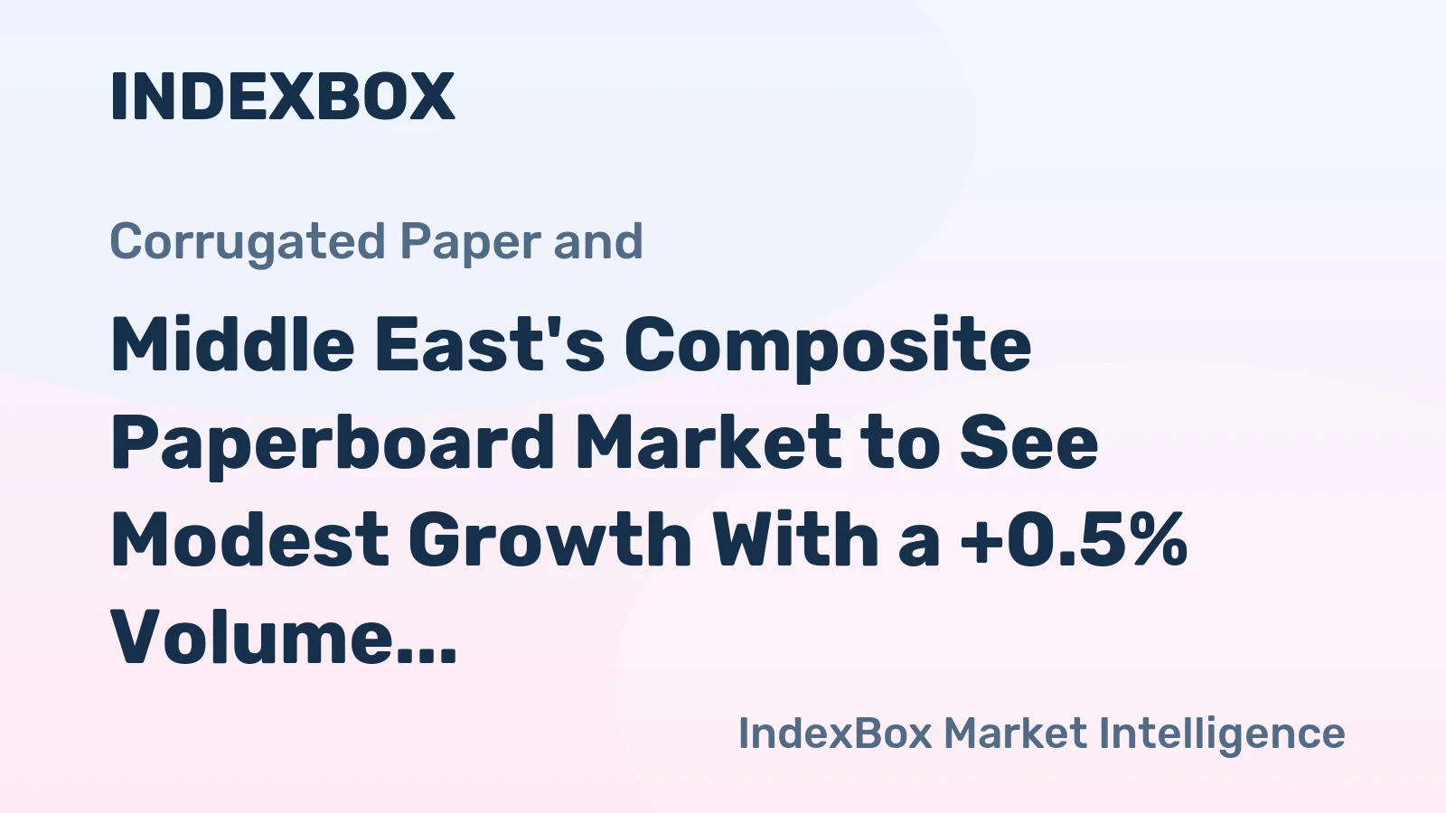 Middle East's Composite Paperboard Market to See Modest Growth With a +0.5% Volume CAGR