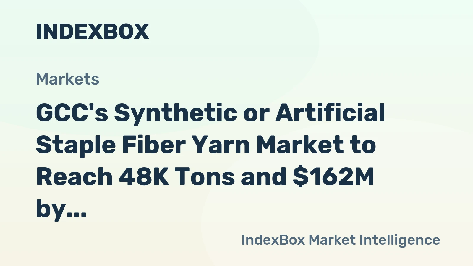 GCC's Synthetic or Artificial Staple Fiber Yarn Market to Reach 48K Tons and $162M by 2035