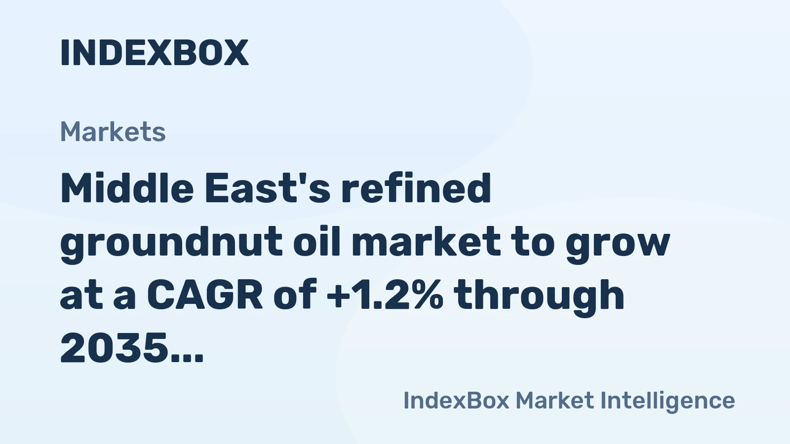 Middle East's refined groundnut oil market to grow at a CAGR of +1.2% through 2035, reaching $411M in value