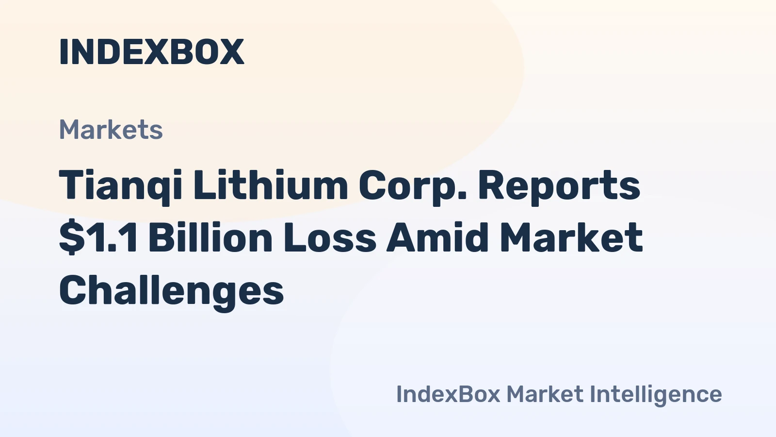 Tianqi Lithium Corp. Reports $1.1 Billion Loss Amid Market Challenges