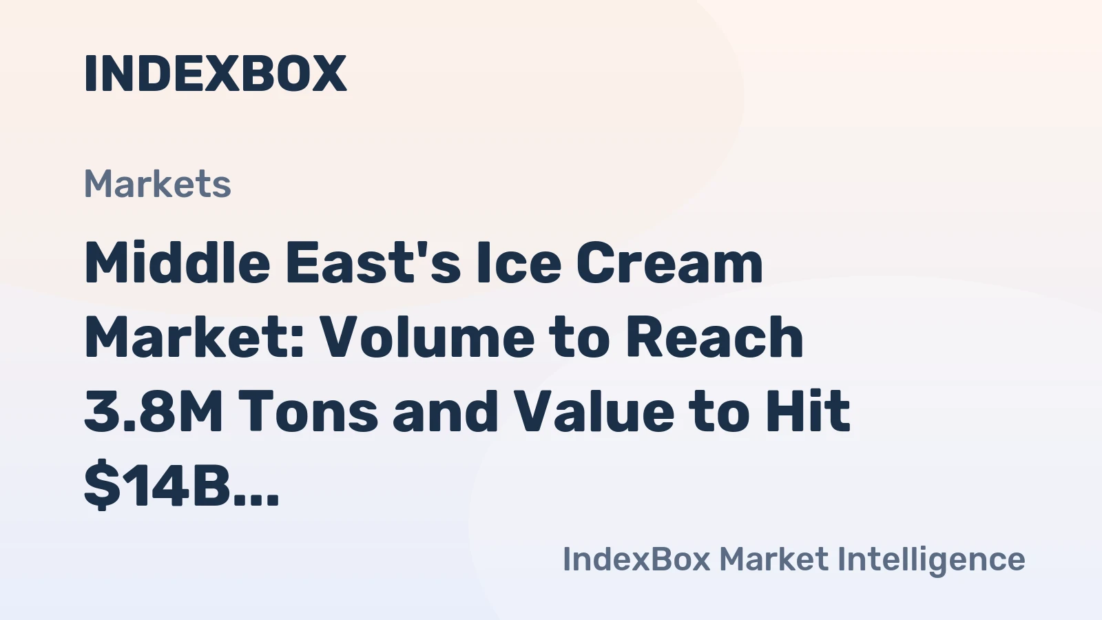 Middle East's Ice Cream Market: Volume to Reach 3.8M Tons and Value to Hit $14B by 2035