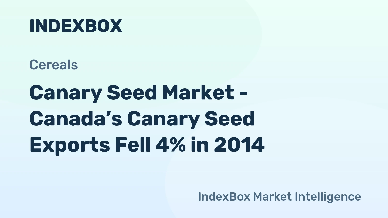 Canary Seed Market - Canada’s Canary Seed Exports Fell 4% in 2014