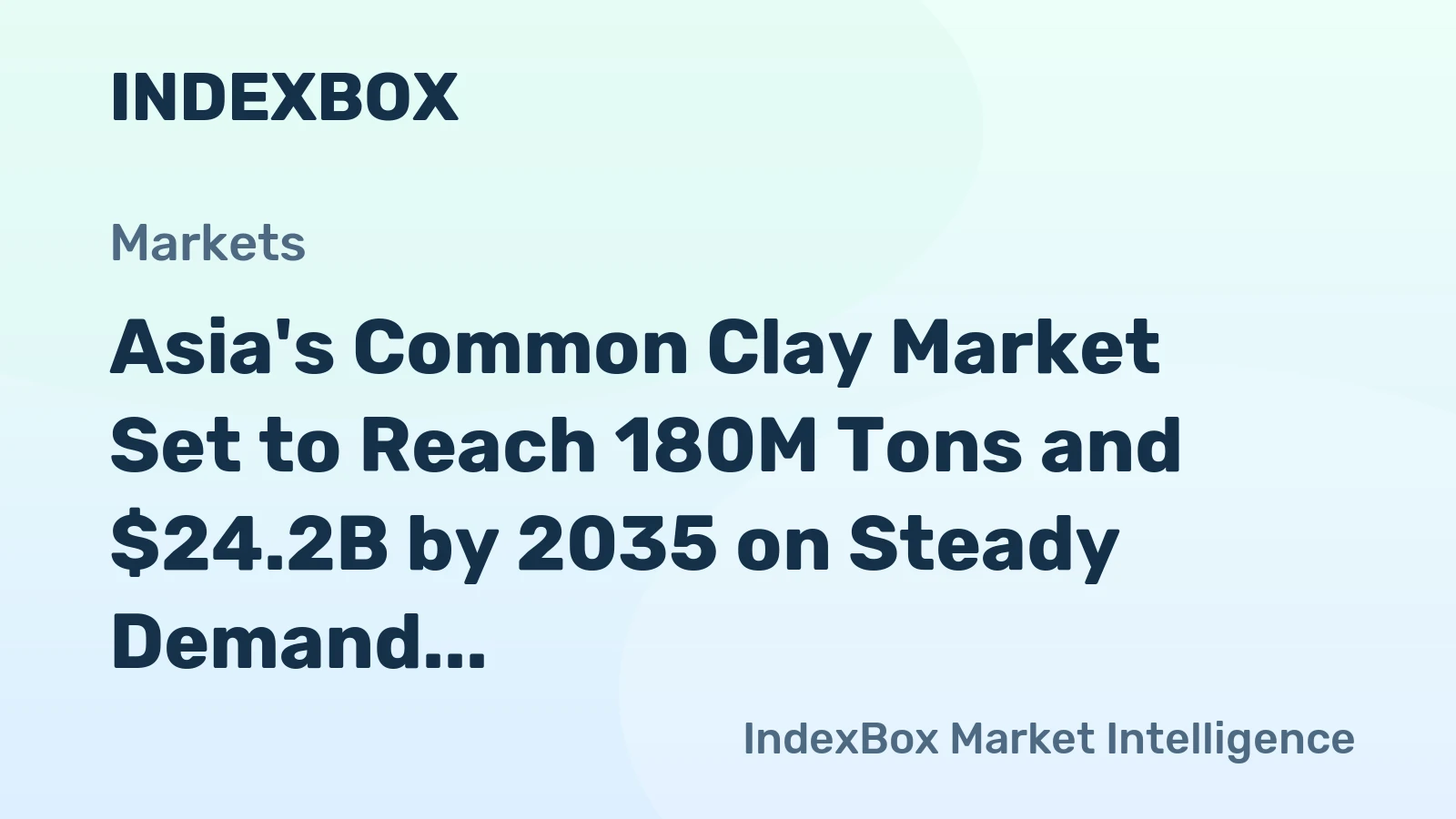 Asia's Common Clay Market Set to Reach 180M Tons and $24.2B by 2035 on Steady Demand Growth