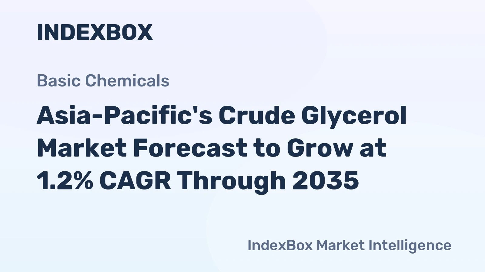 Asia-Pacific's Crude Glycerol Market Forecast to Grow at 1.2% CAGR Through 2035