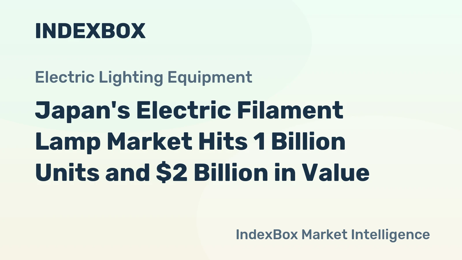 Japan's Electric Filament Lamp Market Hits 1 Billion Units and $2 Billion in Value