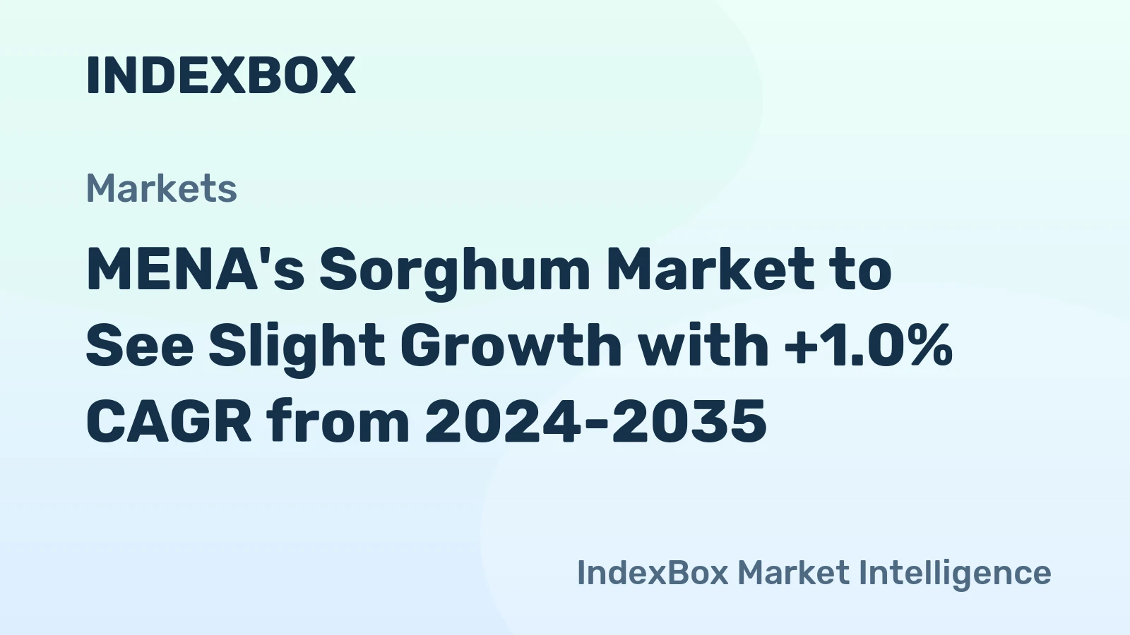 MENA's Sorghum Market to See Slight Growth with +1.0% CAGR from 2024-2035