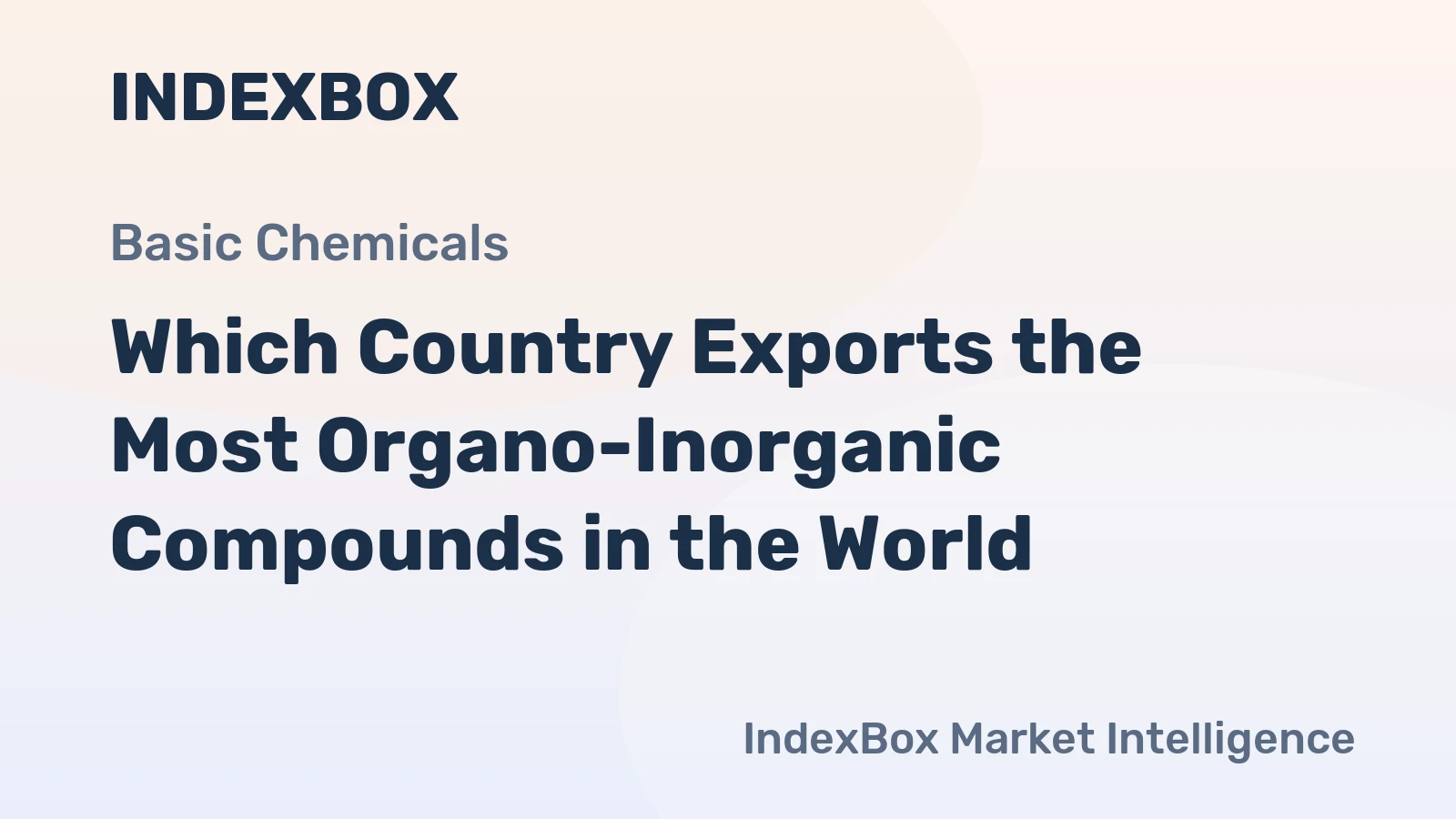 Which Country Exports the Most Organo-Inorganic Compounds in the World?