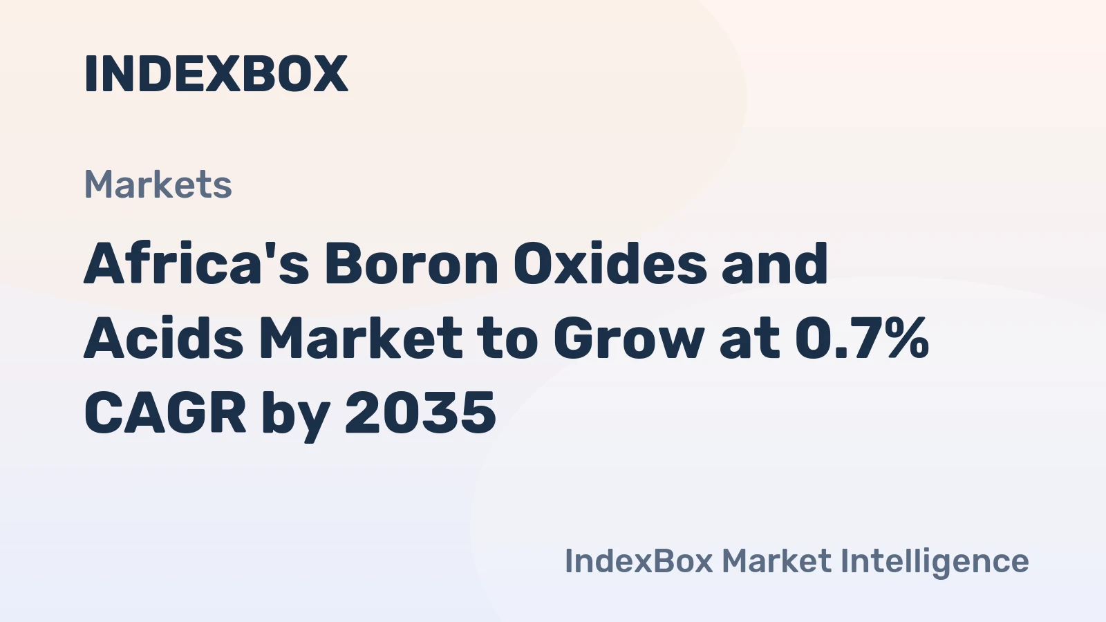 Africa's Boron Oxides and Acids Market to Grow at 0.7% CAGR by 2035