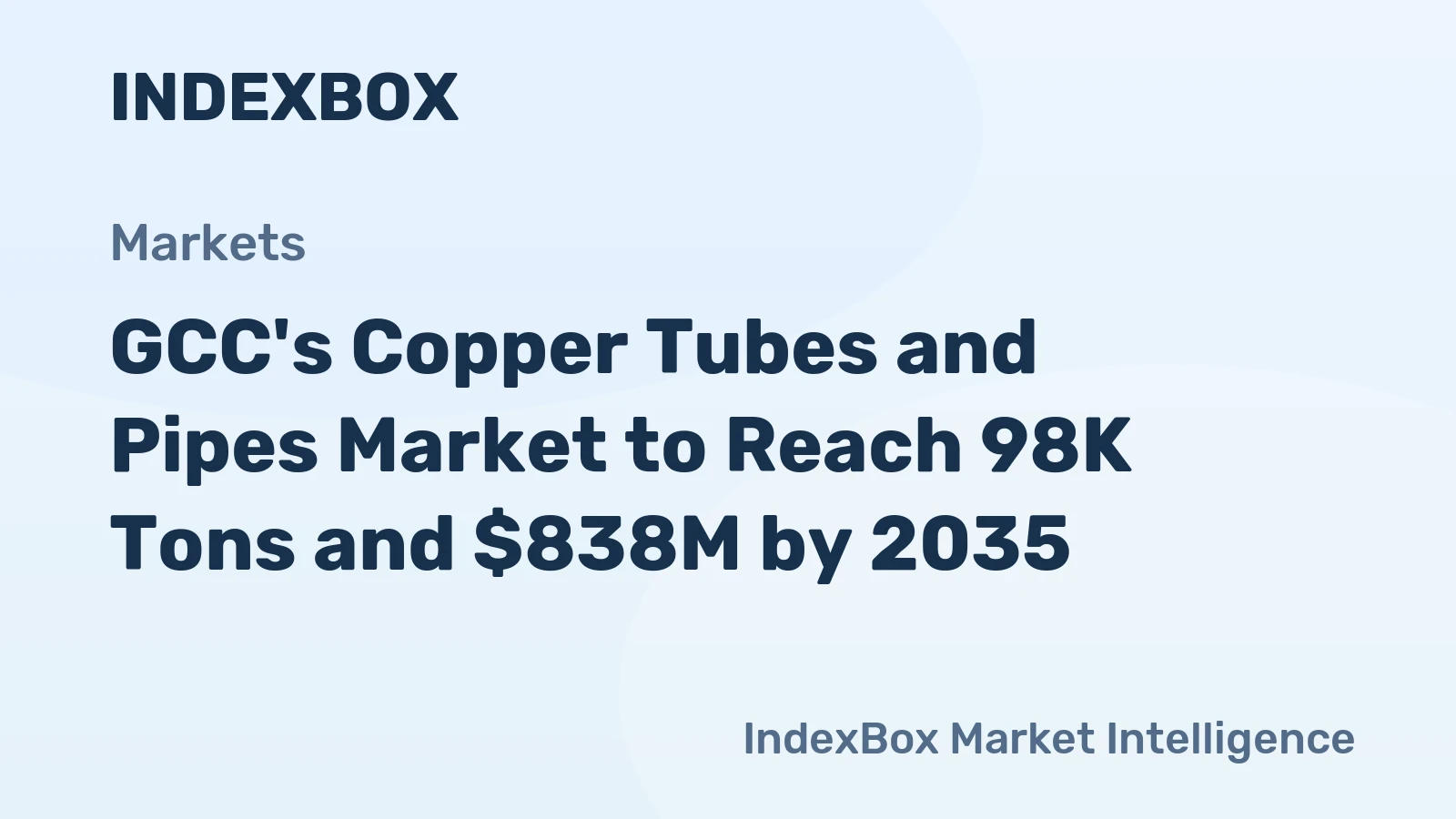 GCC's Copper Tubes and Pipes Market to Reach 98K Tons and $838M by 2035