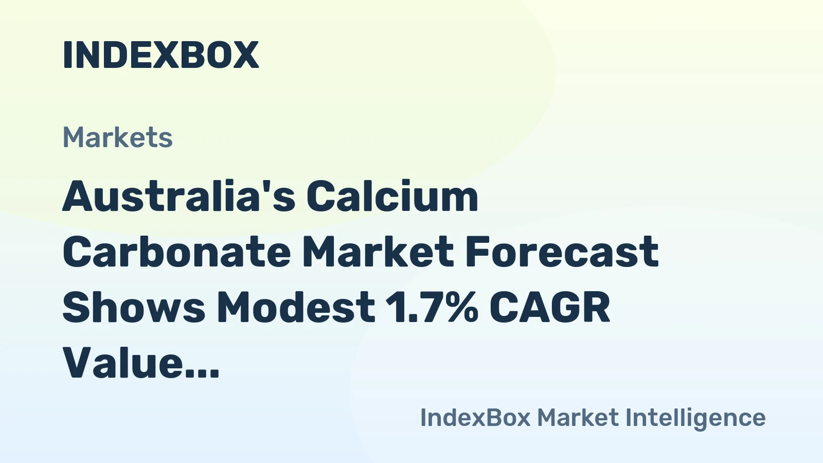 Australia's Calcium Carbonate Market Forecast Shows Modest 1.7% CAGR Value Growth Through 2035