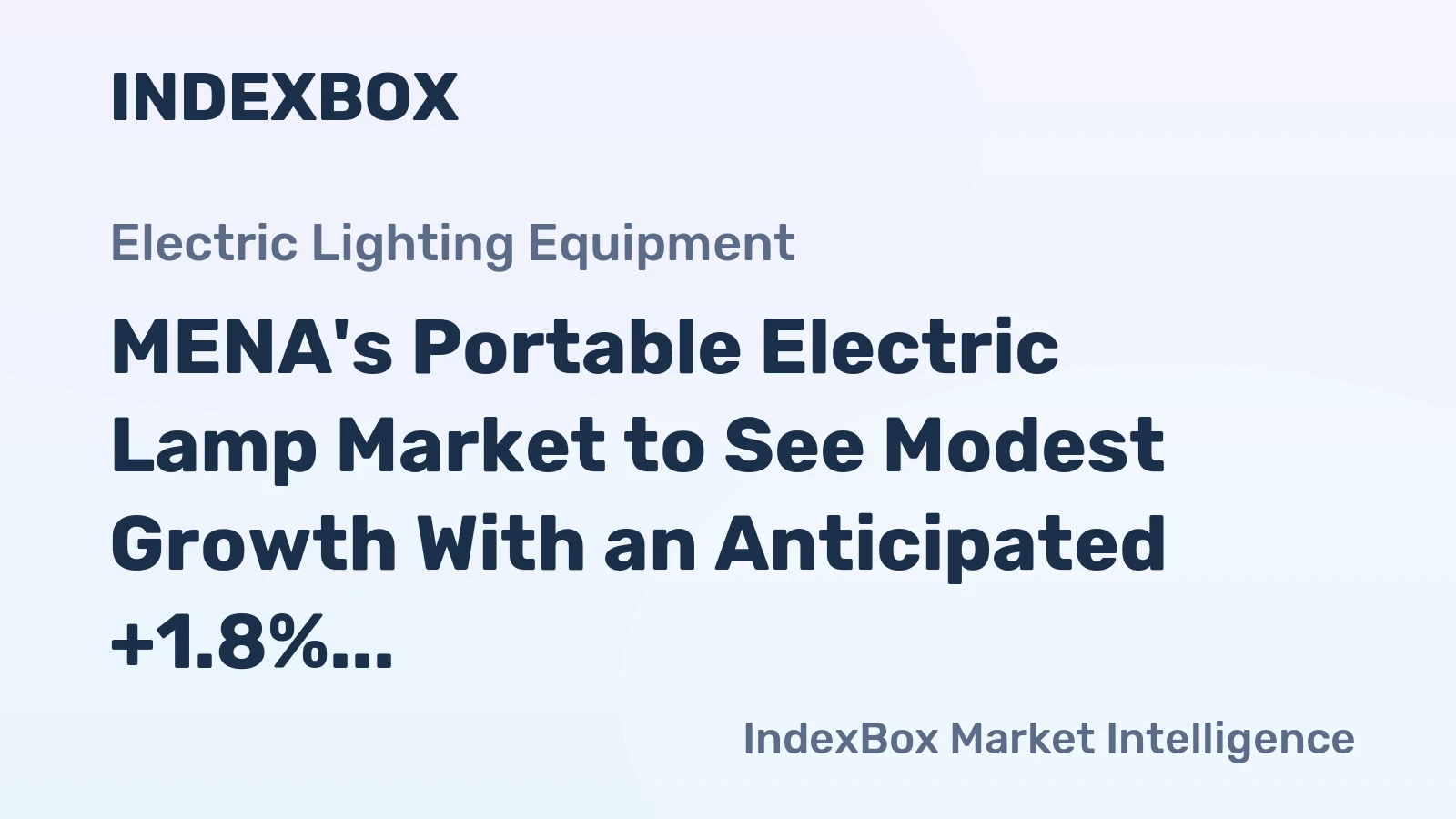 MENA's Portable Electric Lamp Market to See Modest Growth With an Anticipated +1.8% CAGR