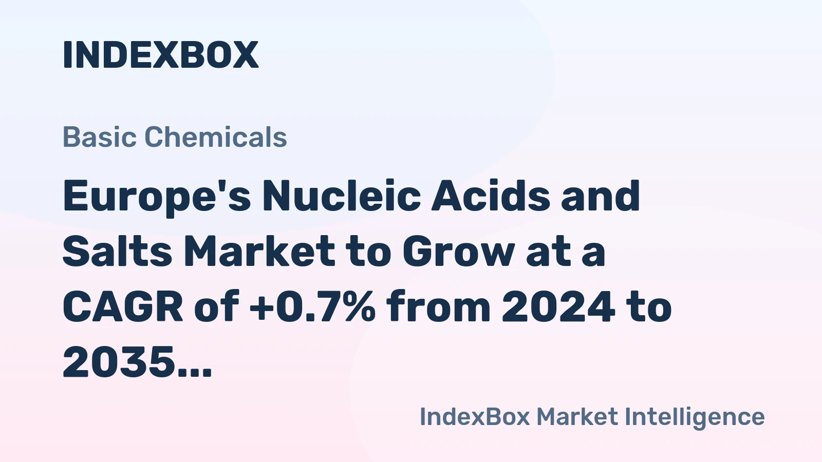 Europe's Nucleic Acids and Salts Market to Grow at a CAGR of +0.7% from 2024 to 2035