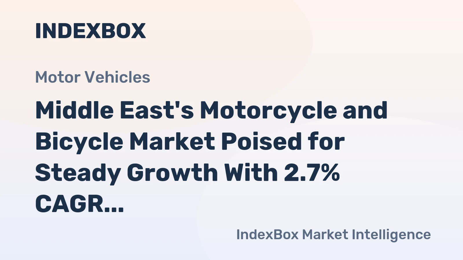 Middle East's Motorcycle and Bicycle Market Poised for Steady Growth With 2.7% CAGR in Value Through 2035