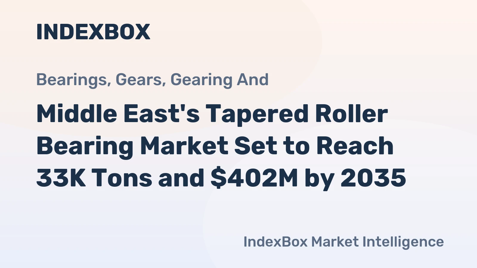 Middle East's Tapered Roller Bearing Market Set to Reach 33K Tons and $402M by 2035