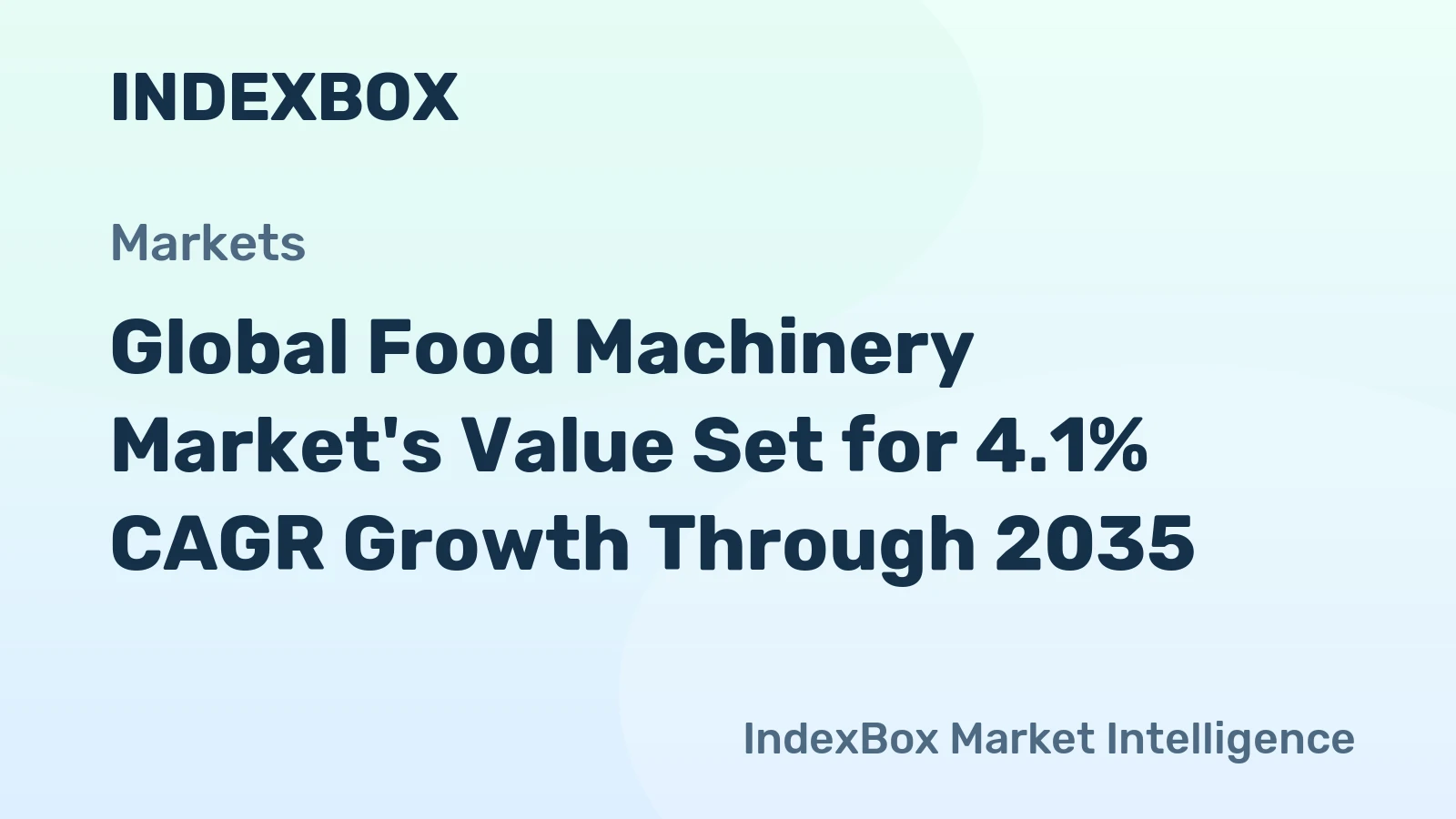Global Food Machinery Market's Value Set for 4.1% CAGR Growth Through 2035