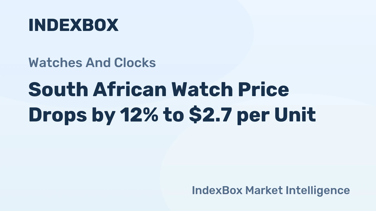 South African Watch Price Drops by 12% to $2.7 per Unit